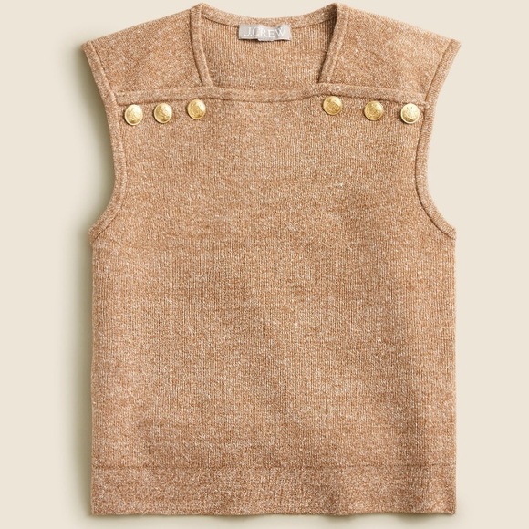 J. Crew | Sweaters | J Crew Sweater Shell W Buttons In Merinolinen ...